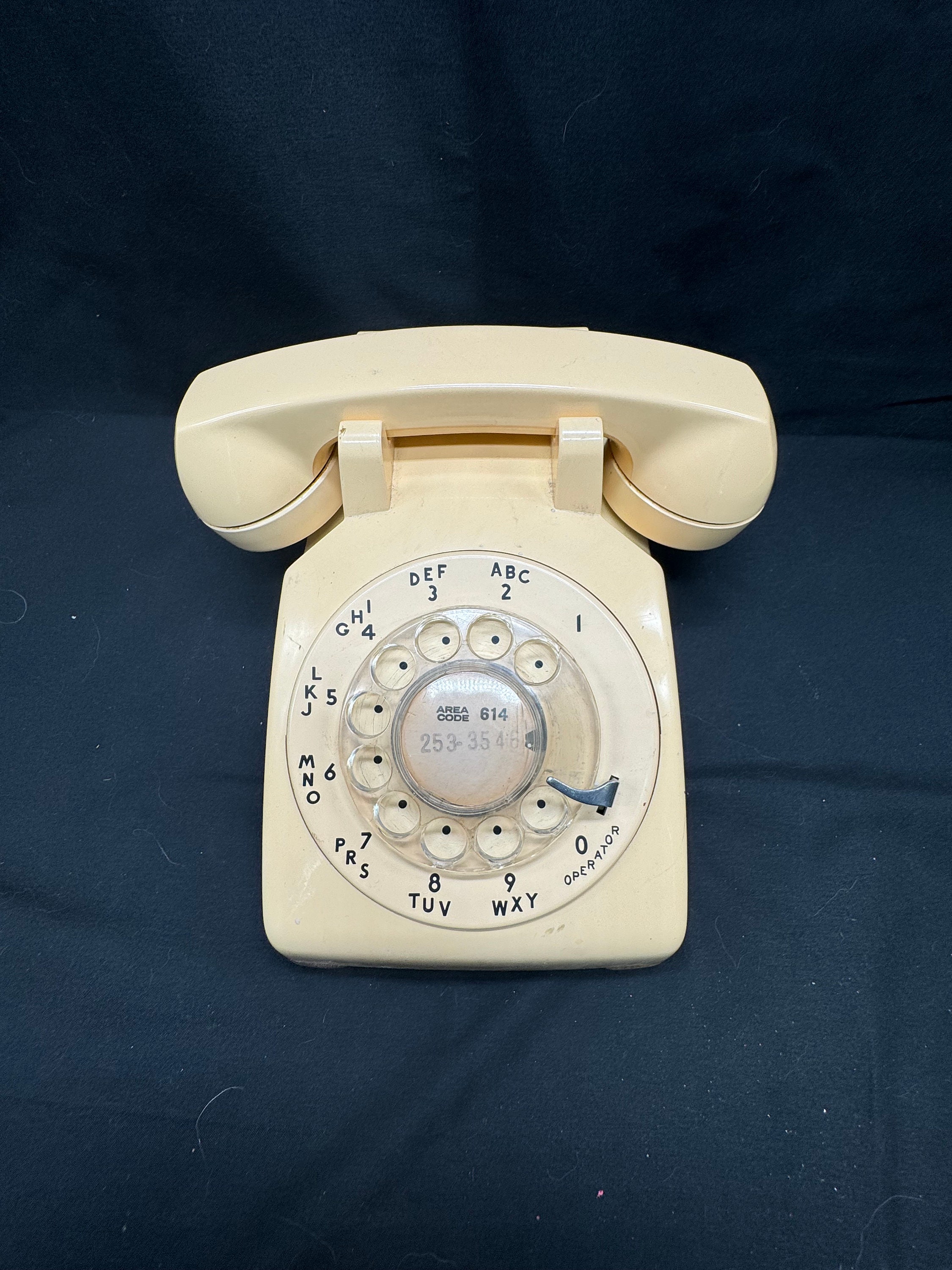 Vintage Bell System Yellow Rotary Dial Desk Phone Western Electric CS ...