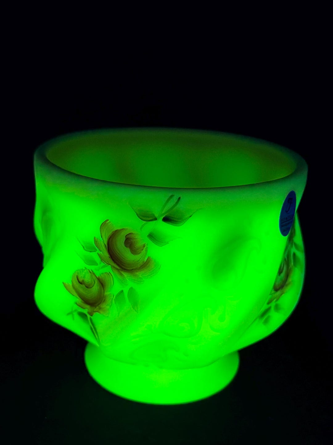 Vintage Fenton Burmese Uranium Glass Hand Painted Bowl - Etsy