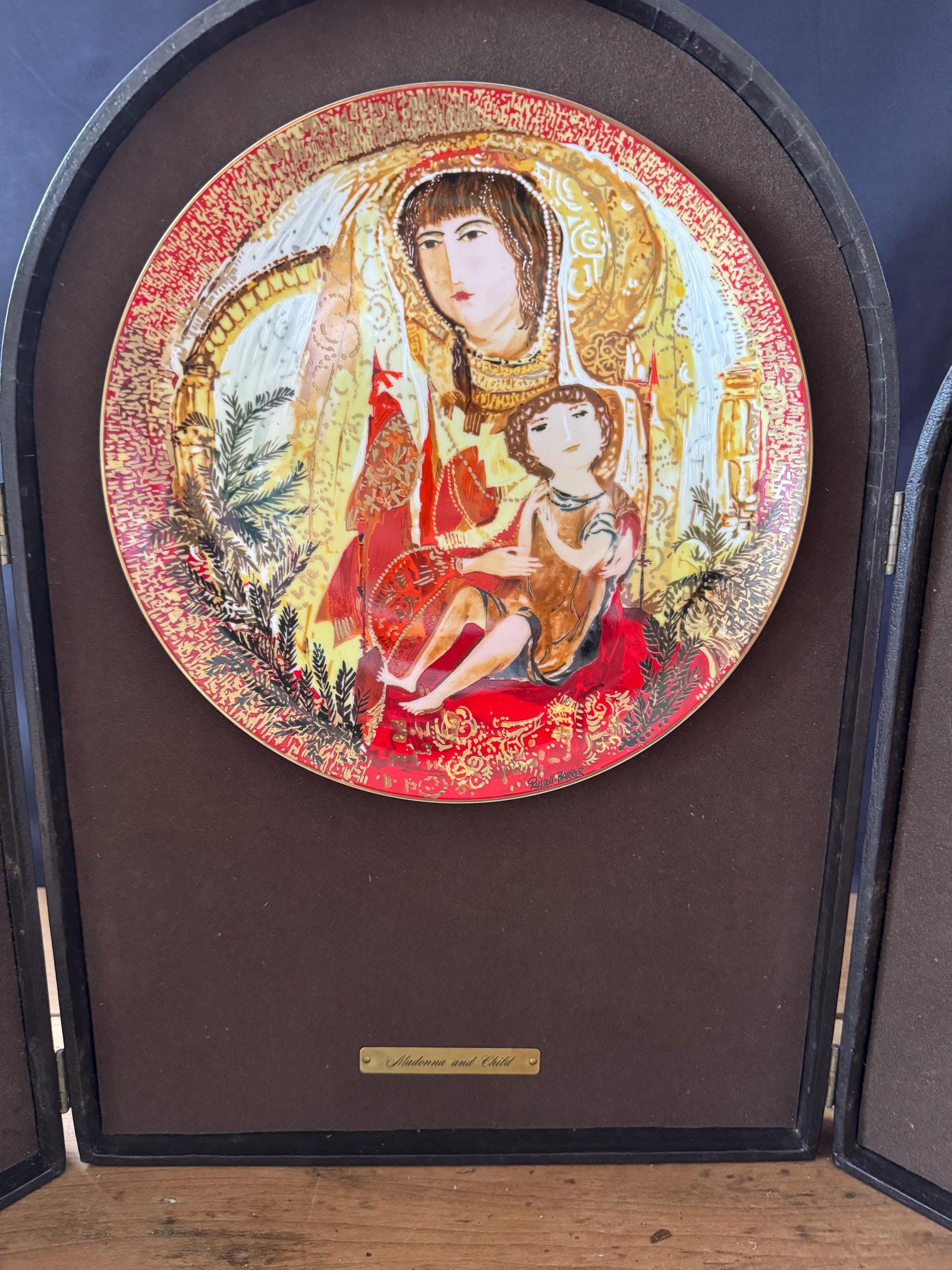 Anna Perenna Byzantine Triptych Plates Display Case Gabriel Madonna ...