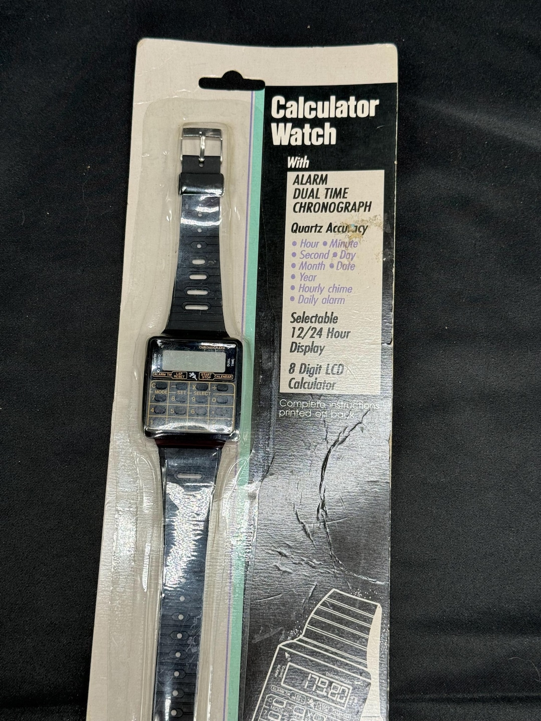 Vintage New Old Stock 1980s LCD 8 Digit Calculator Watch in Original ...