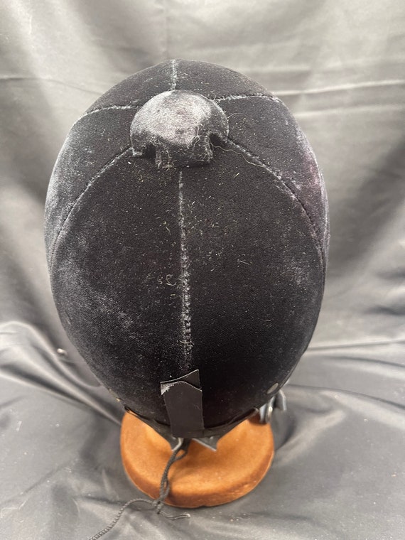Vintage Equestrian Black Velvet Hunt Crown Riding Cap… - Gem