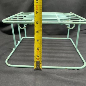 Vintage 1970s Teal Ruber Coated Wire Storage Dish Drying Rack Holds 10 ...