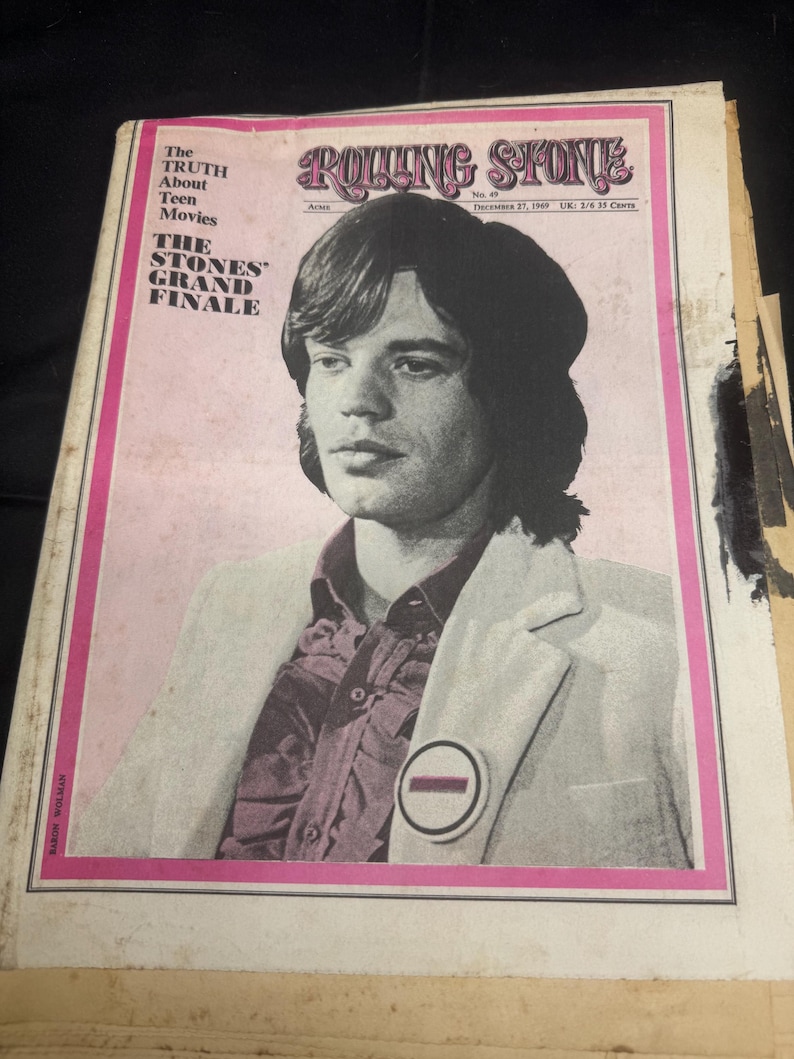 Vintage Rolling Stone Magazine - Issue #49- December 27, 1969 - Rolling ...
