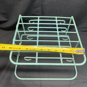 Vintage 1970s Teal Ruber Coated Wire Storage Dish Drying Rack Holds 10 ...