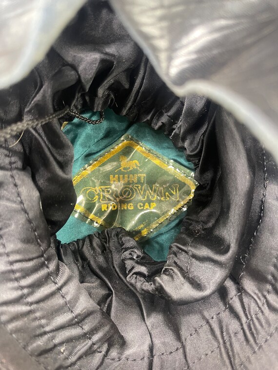 Vintage Equestrian Black Velvet Hunt Crown Riding Cap… - Gem