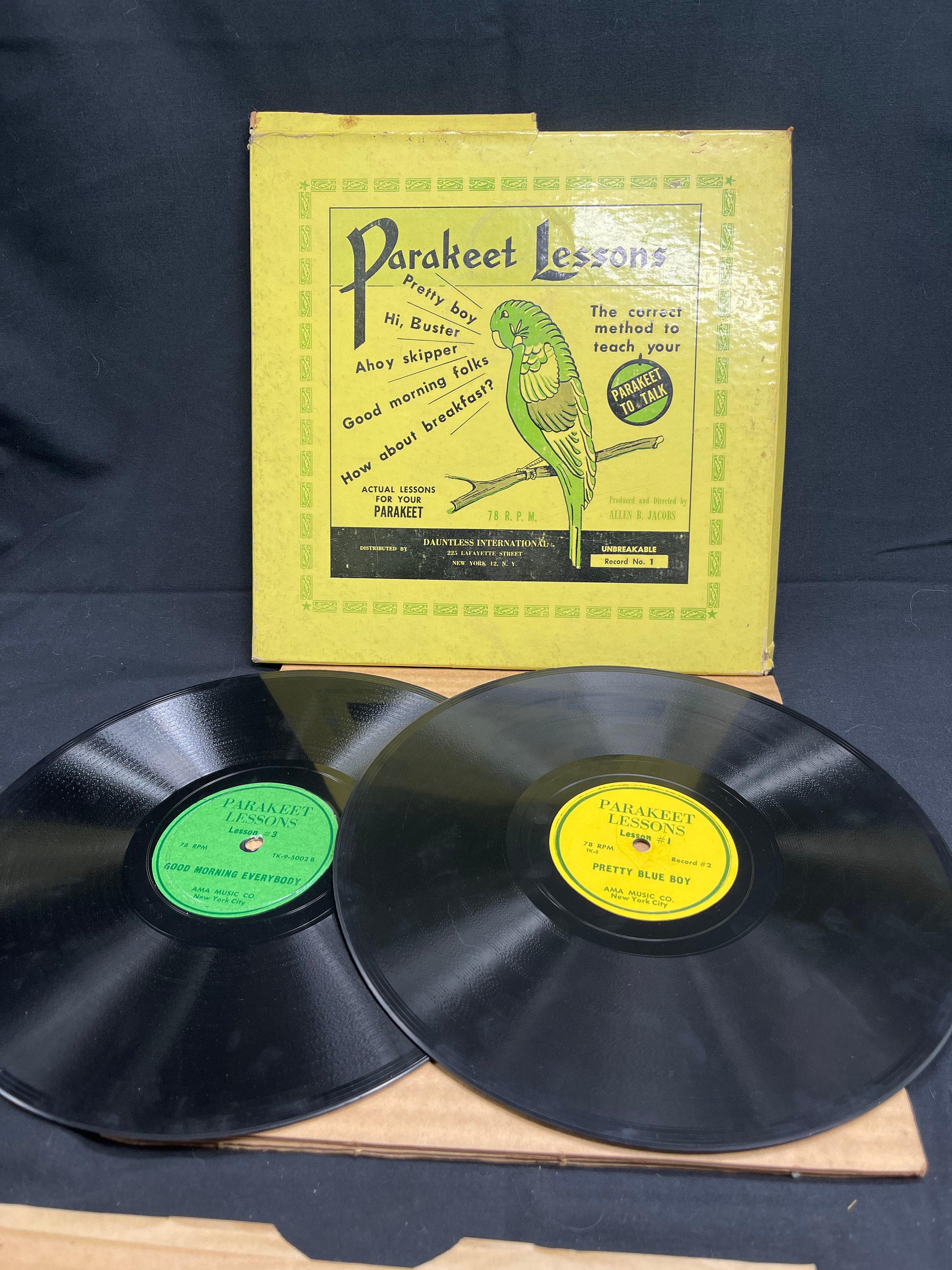 Vintage Advanced Parakeet Lessons 78 RPM Vinyl Records by Allen B ...