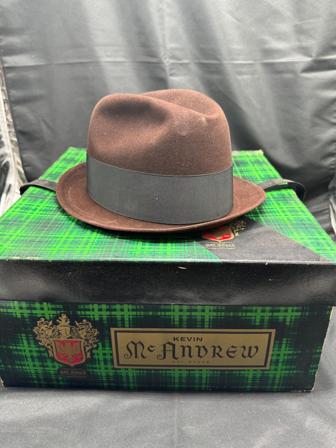 Vintage Kevin Mcandrew Brow Wool Felt Fedora Hat Size 7 1/8 With ...