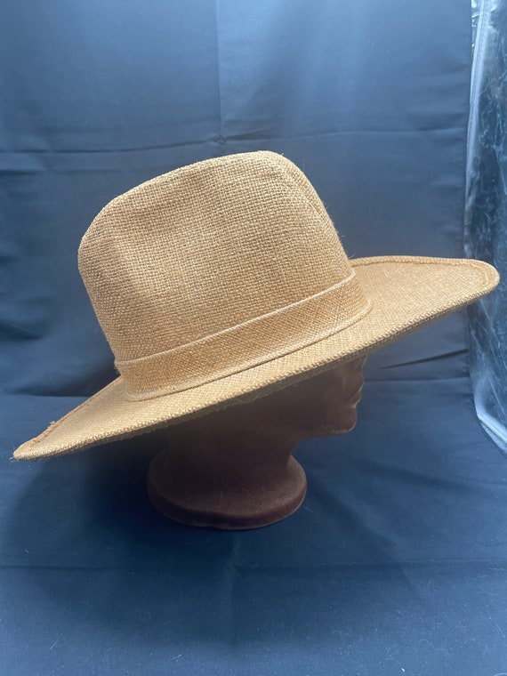 Vintage Large Burlap Cowboy Hat Made in the USA - Gem