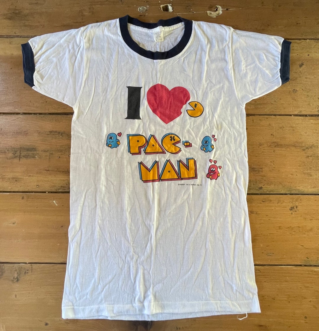 Vintage Single Stitch 1980's I Heart Pac-man T-shirt Size Medium 38-40 ...