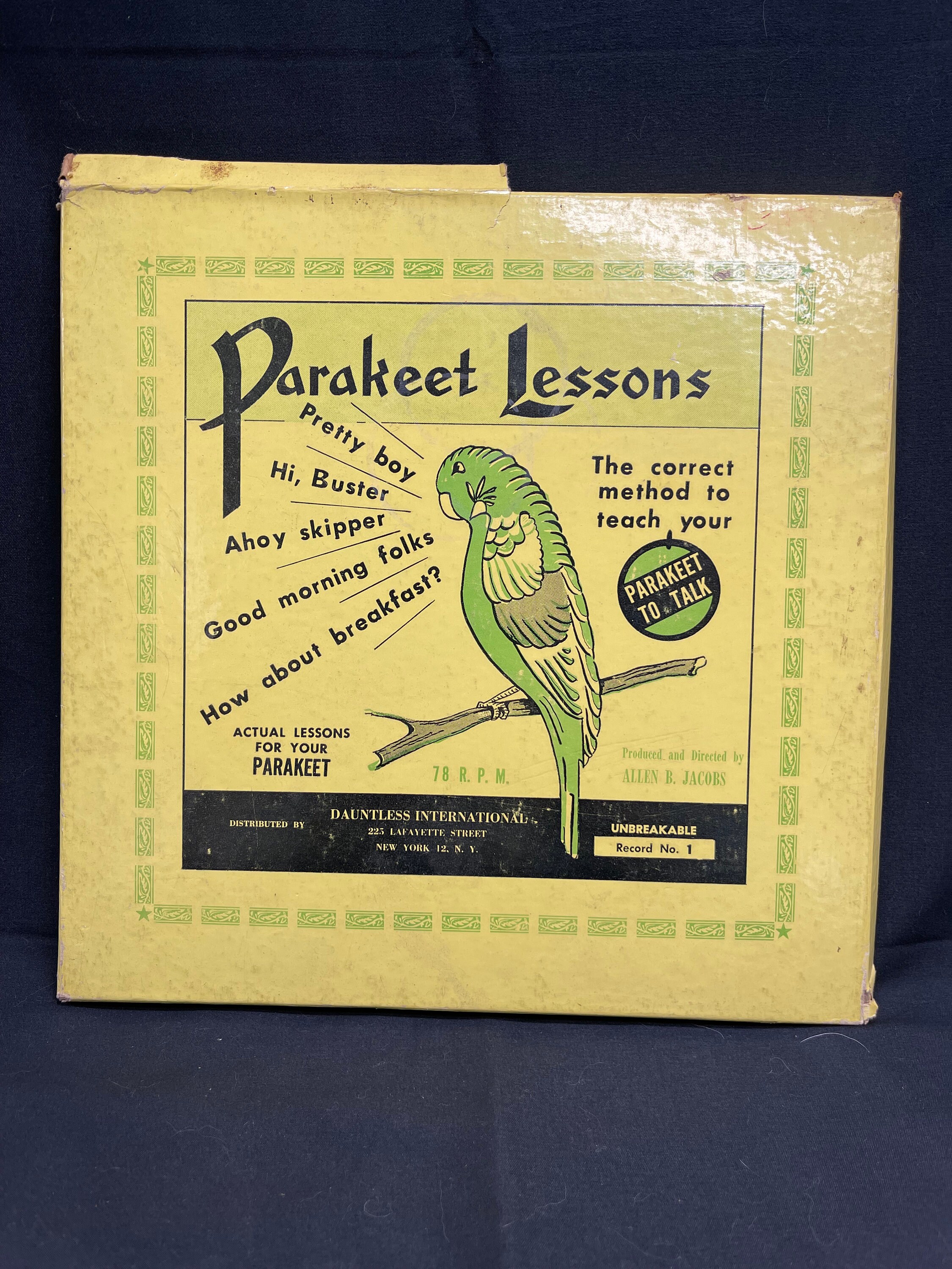 Vintage Advanced Parakeet Lessons 78 RPM Vinyl Records by Allen B ...