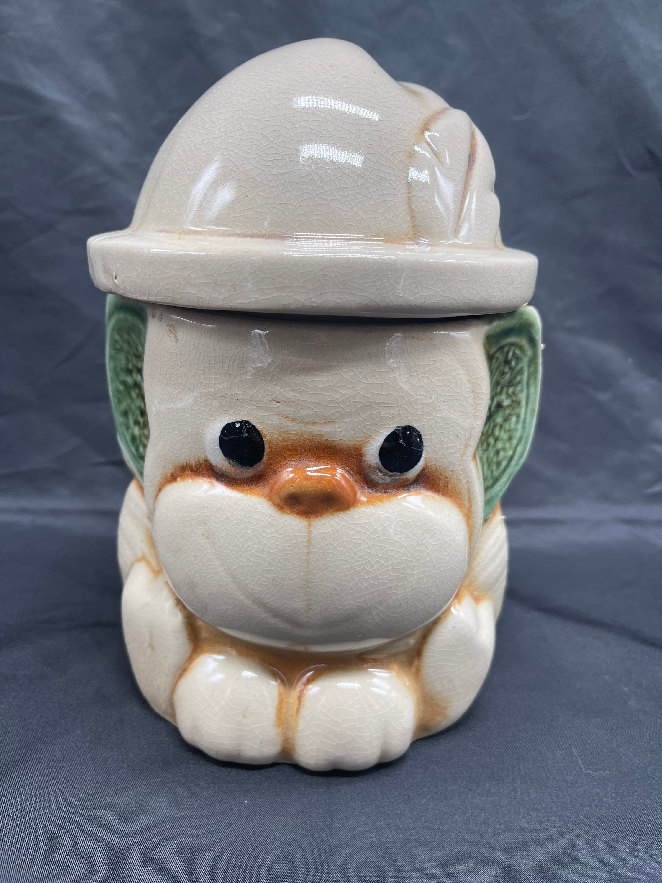 Vintage 1960 German Monkey With a Feather Hat Pottery Ceramic Cookie ...