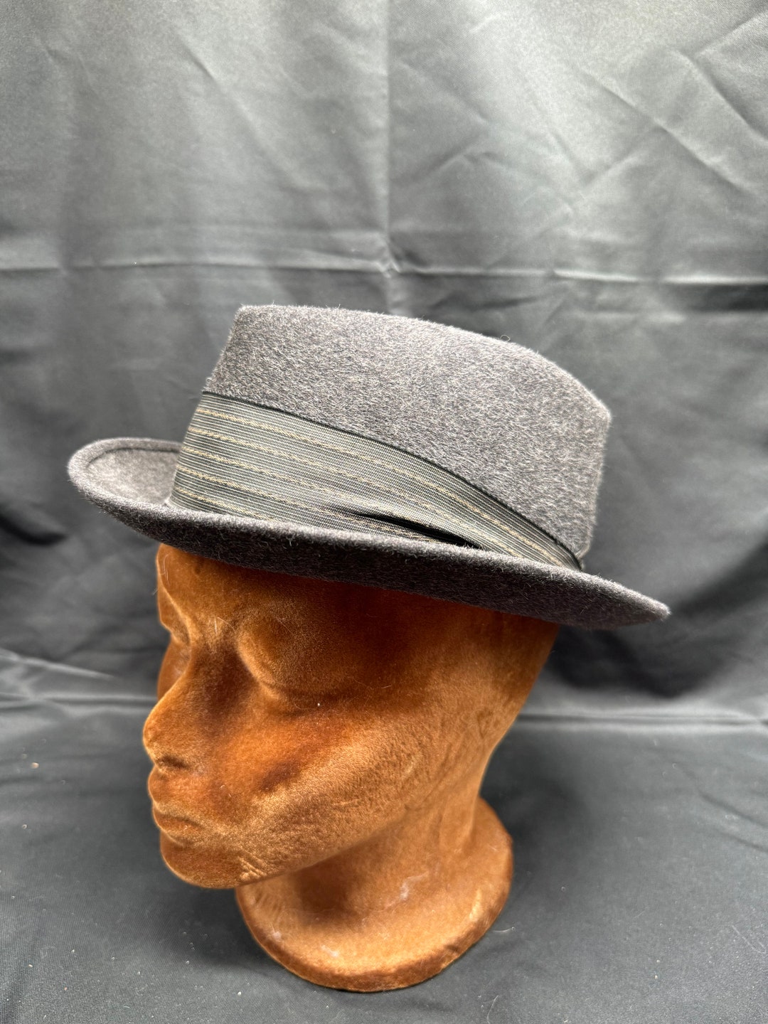 Vintage 1950's Emerson of Fifth Ave Charcoal Grey Wool Fedora Est. Size ...