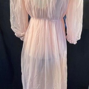 Vintage Dara-jane Intimate Pink Sheer Robe and Nightgown Set Size Large ...
