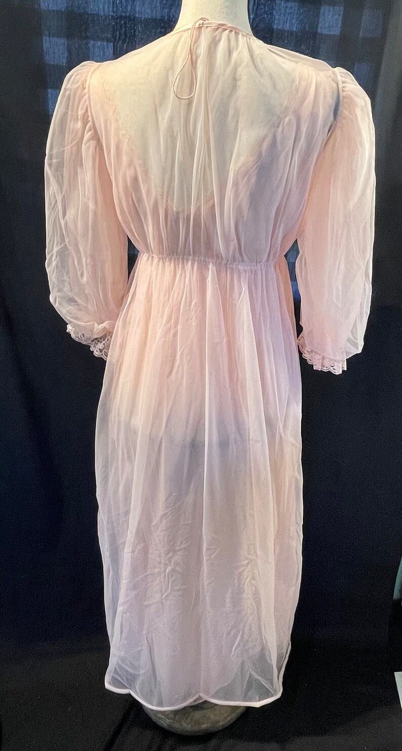 Vintage Dara-jane Intimate Pink Sheer Robe and Nightgown Set - Etsy