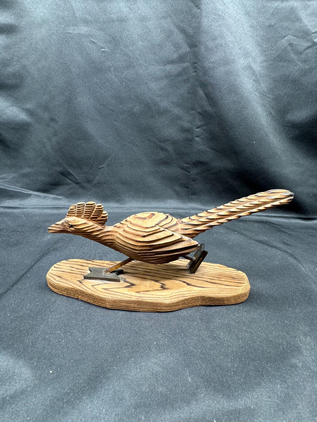 Vintage Carved Wooden Road Runner Folk Art - Etsy