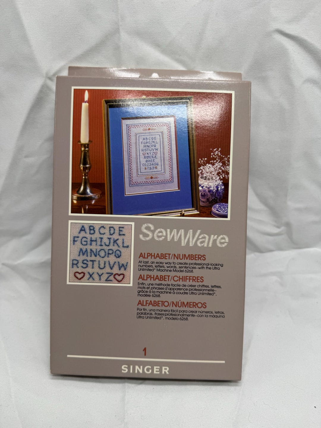 Vintage Sew Ware Singer 6268 Embroidery Software #1 Alphabet Numbers ...
