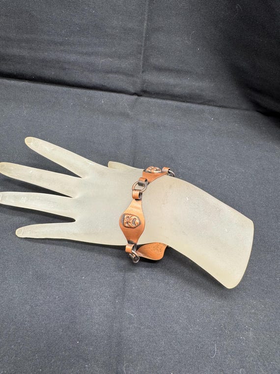 Vintage Copper Comedy and Tragedy Theater Mask Brace… - Gem
