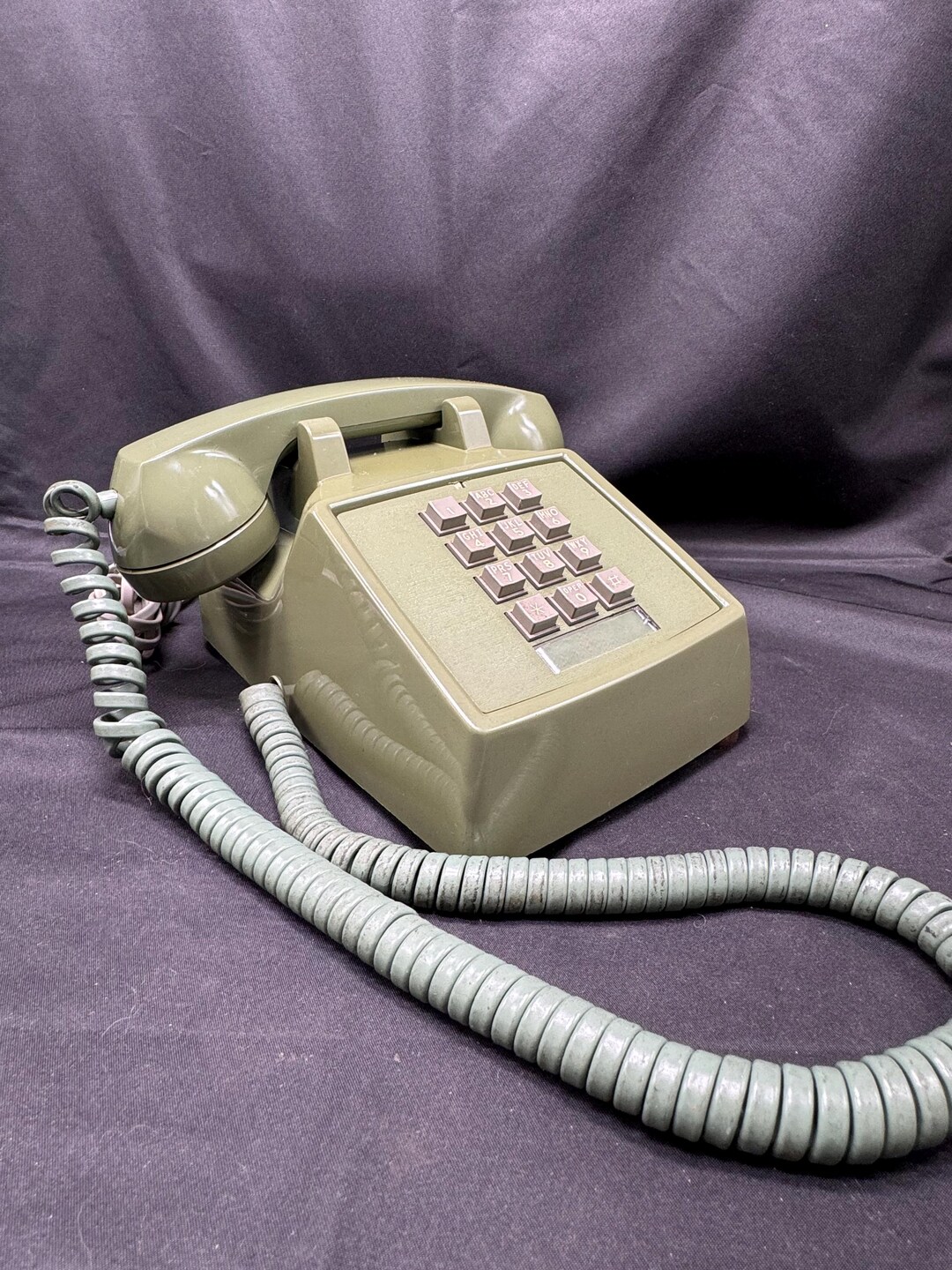 Rare Vintage 1972 Avocado Green ITT Touch Tone Desk Telephone WORKS! - Etsy
