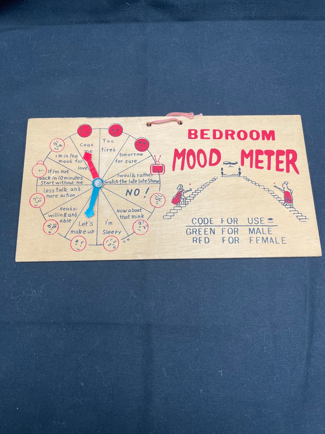 Vintage Bedroom Mood Meter Wooden Plaque Sign Novelty Wedding Gag Gift ...