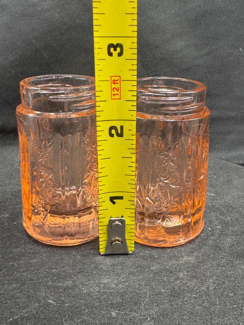 Vintage Federal Sharon Rose Salt & Pepper Shakers Pink Depression Glass ...