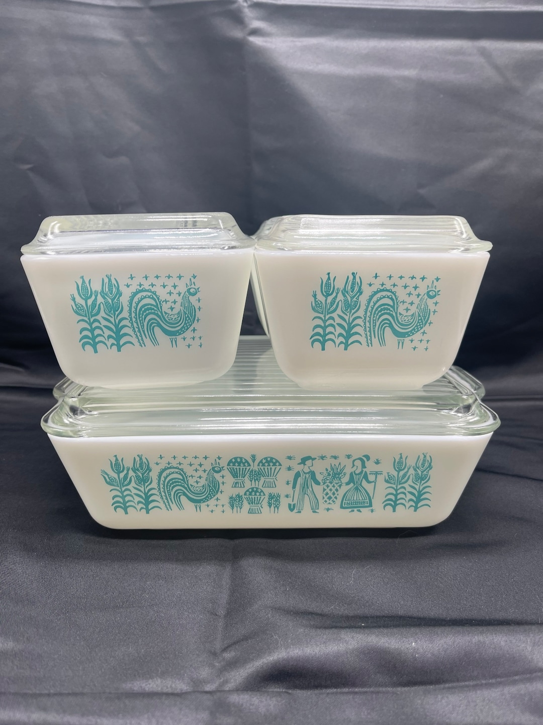 Pyrex, Fridge Set, Butterprint, Amish, With Lids - Etsy