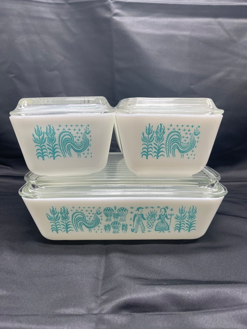 Pyrex Fridge Set Butterprint Amish With Lids - Etsy
