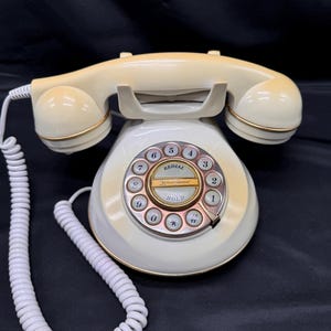 Vintage Microtel Desk Phone Model 964 " the Gatsby " White Gold Retro ...