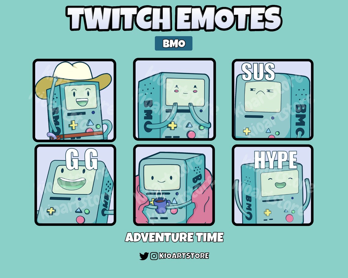 BMO Emotes Pack 2 Adventure Time Twitch Discord Youtube - Etsy
