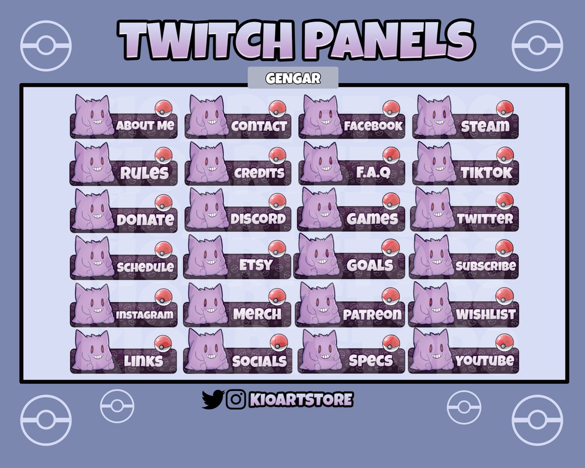 Twitch Panels Cute Gengar Pokemon Kawaii Gengar Pokemon - Etsy