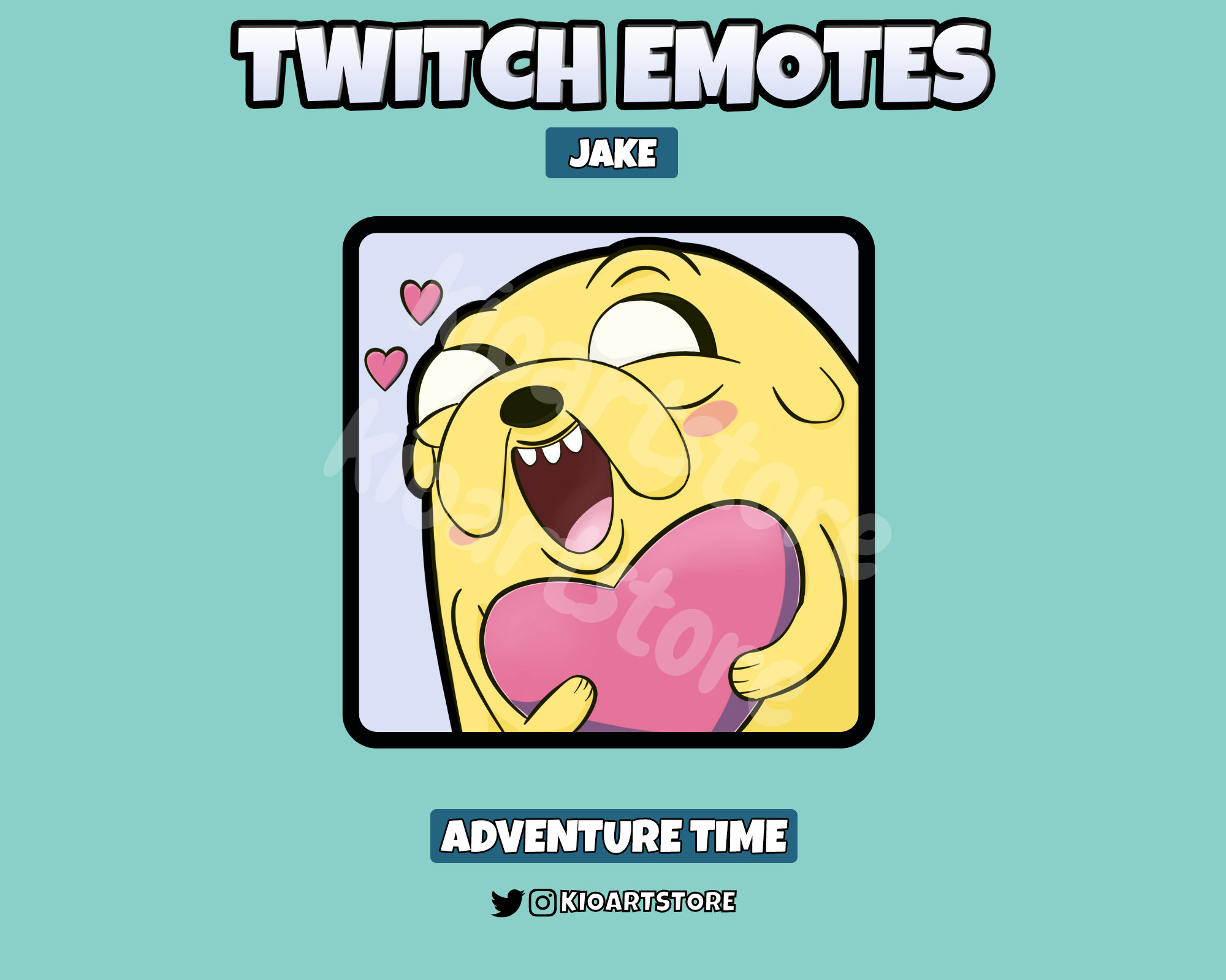 Jake Emote Heart Jake Adventure Time Twitch , Discord , Youtube Emote ...