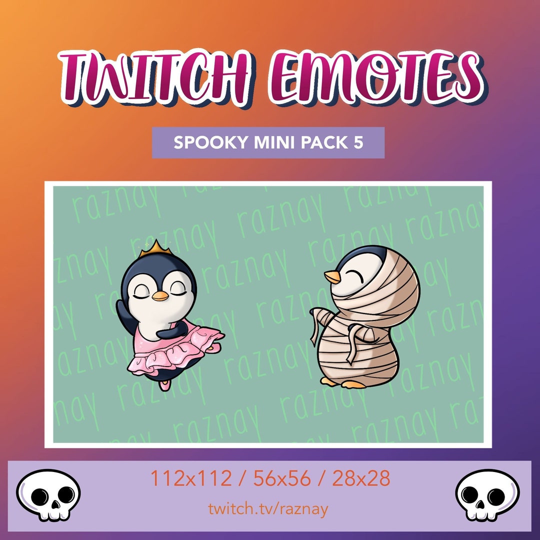 Spooky Mini Pack 5 Emotes for Twitch, Discord, Youtube - Etsy
