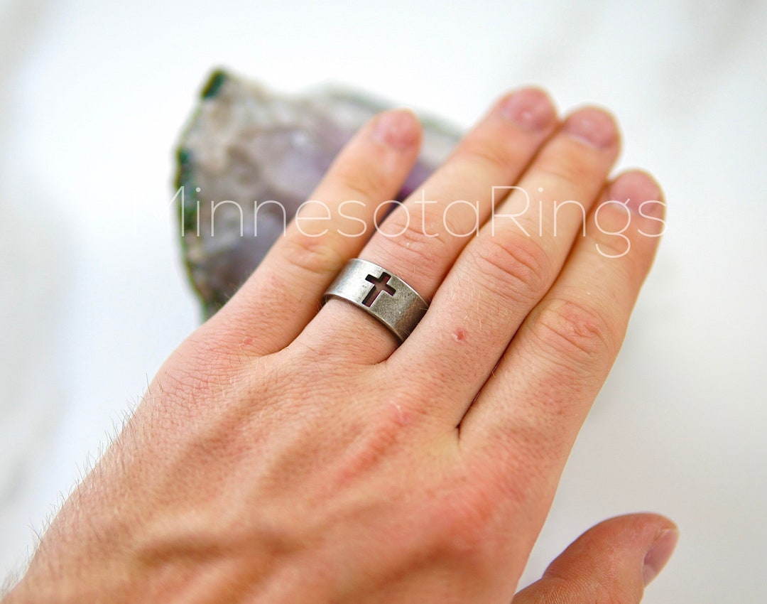 Christian Ring, Vintage Cross Ring, Ring With Cross, Christian Gift for ...