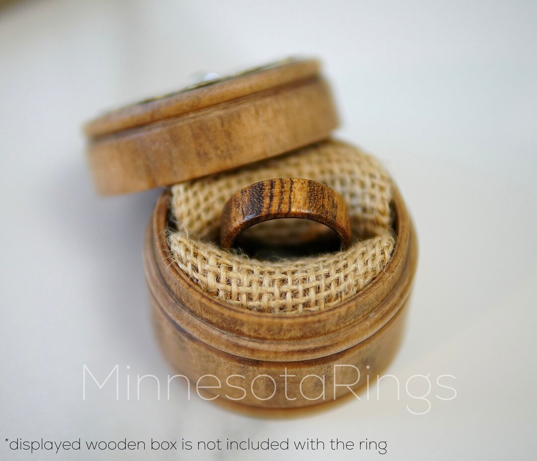 Vintage Wooden Ring, Real Wood and Titanium Metal, Wood Jewelry ...