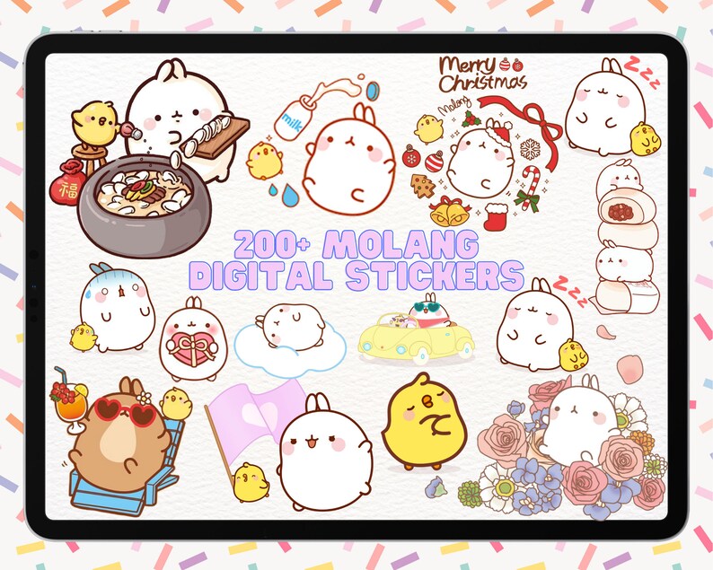 Molang & Piu Piu Kawaii Cute Stickers Digital Sticker . - Etsy