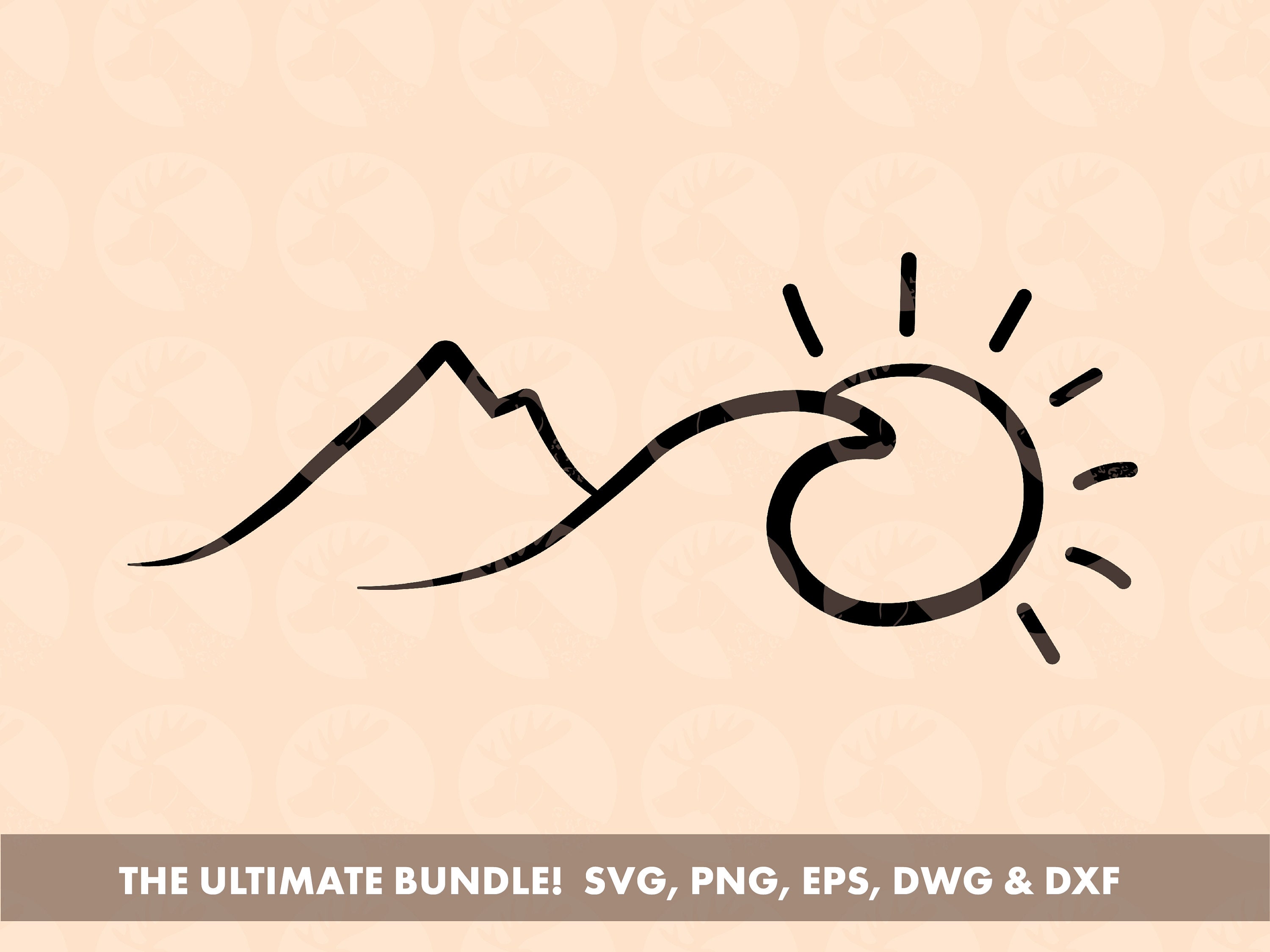Ocean Mountain Sun (mountain Wave Beach) [SVG Digital Download] - Etsy