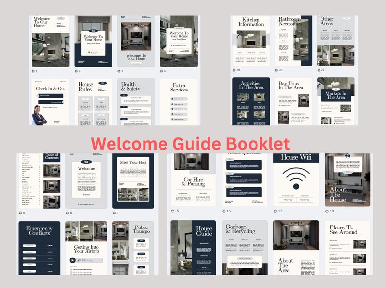 Editable Airbnb Host Bundle Booklet Template, Mobile Welcome Guide ...