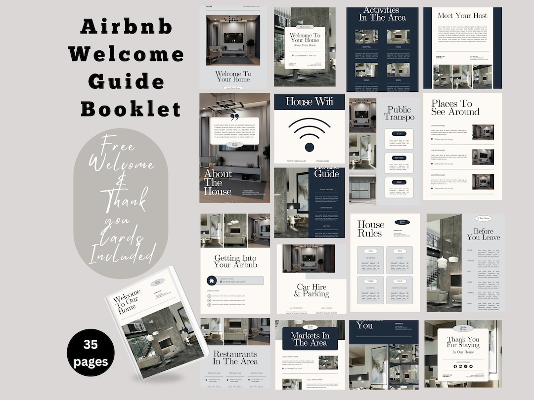Editable Airbnb Host Bundle Booklet Template, Mobile Welcome Guide ...