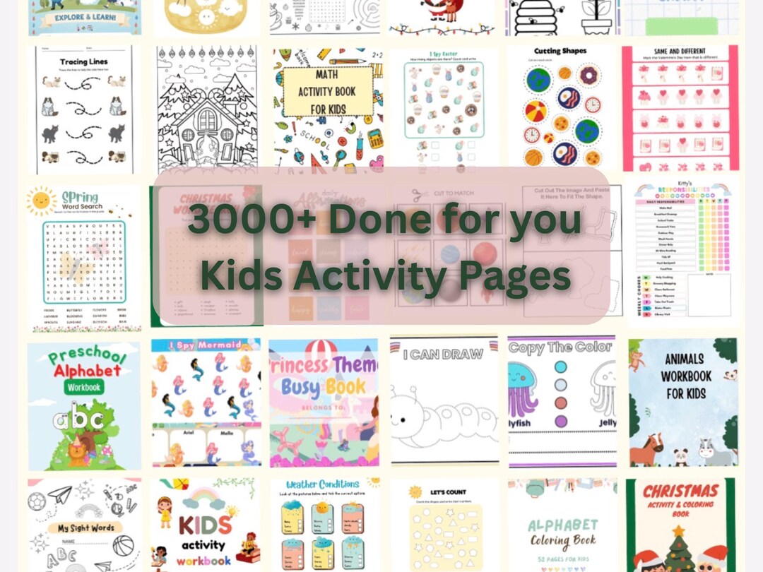 3000+ Educational Kids Resources Bundle PLR MRR Resell Right, Kids ...