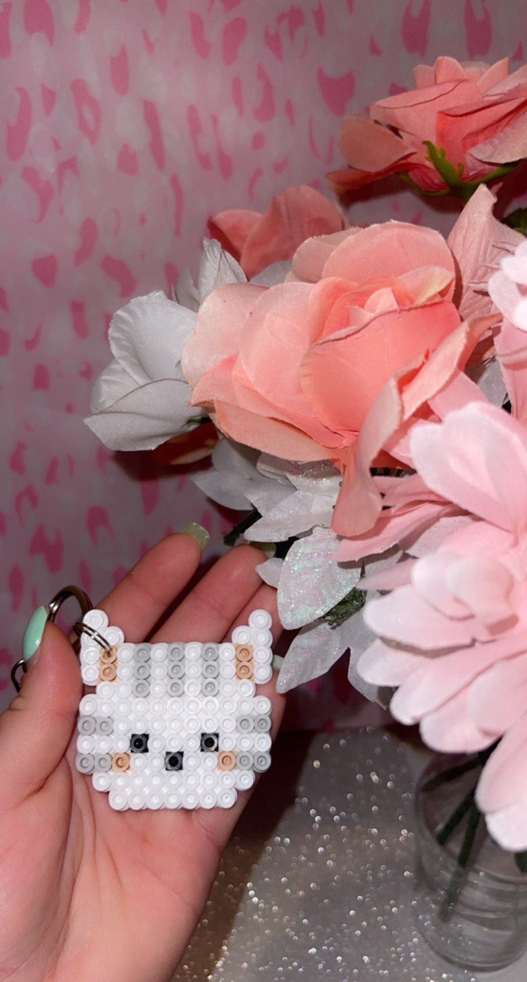 Cat Keychain Perler Bead - Etsy