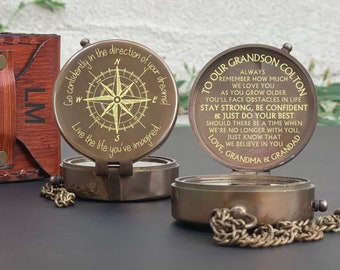 Engraved Compass, Christmas Present, Father's Day Gift, Mothers Day ...