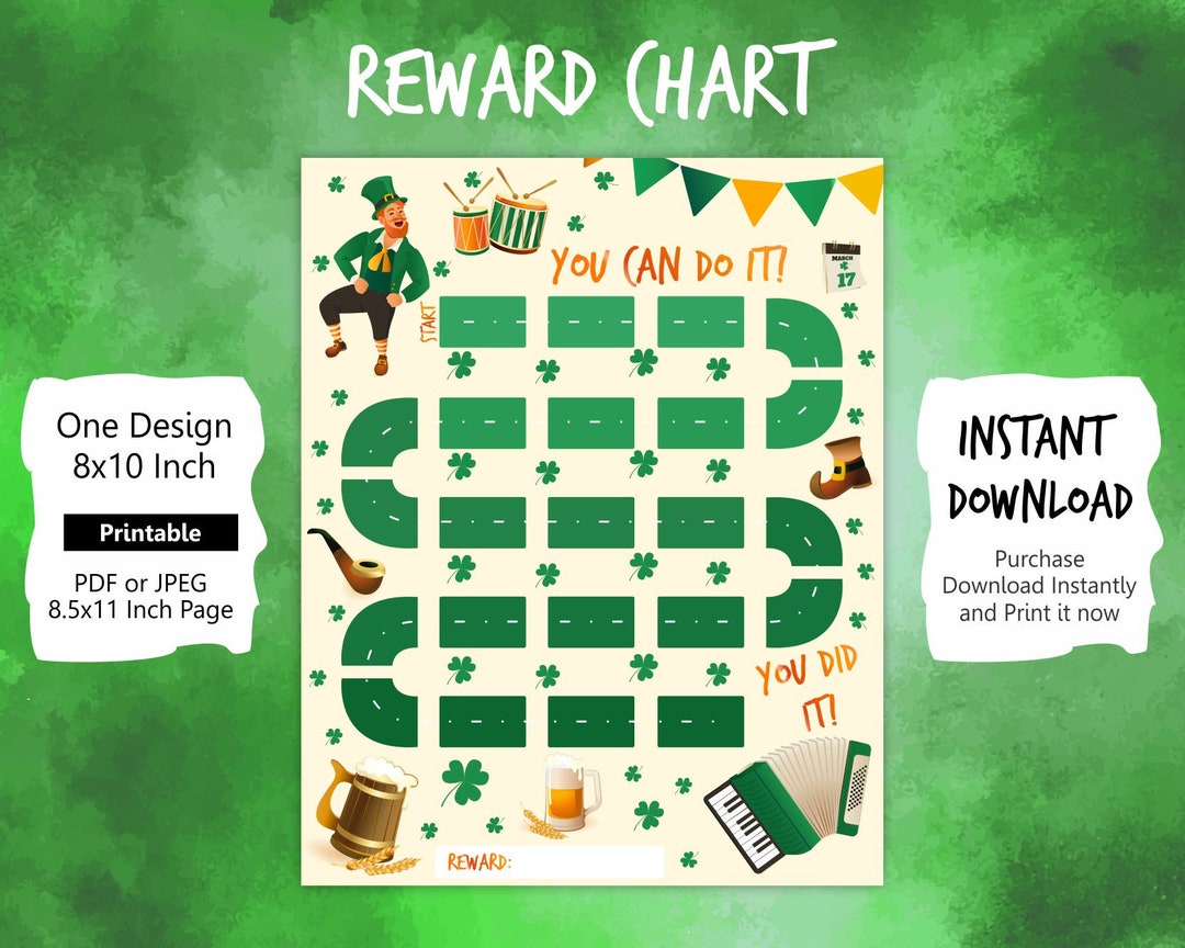 St Patricks Day Reward Chart High Quality Files 300 Dpi - Etsy