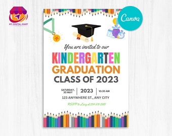 Kindergarten Graduation Invitation, Editable Kindergarten Graduation ...