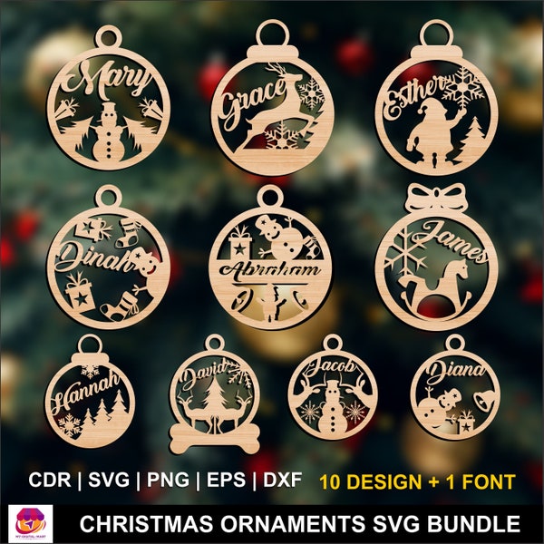 Christmas Ornaments Svg - Etsy