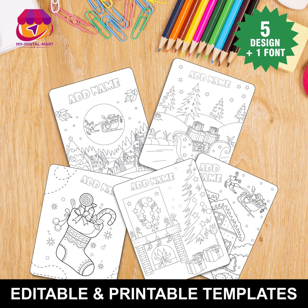 Christmas Coloring Placemats Printable, Santa, Elves, Gingerbread ...