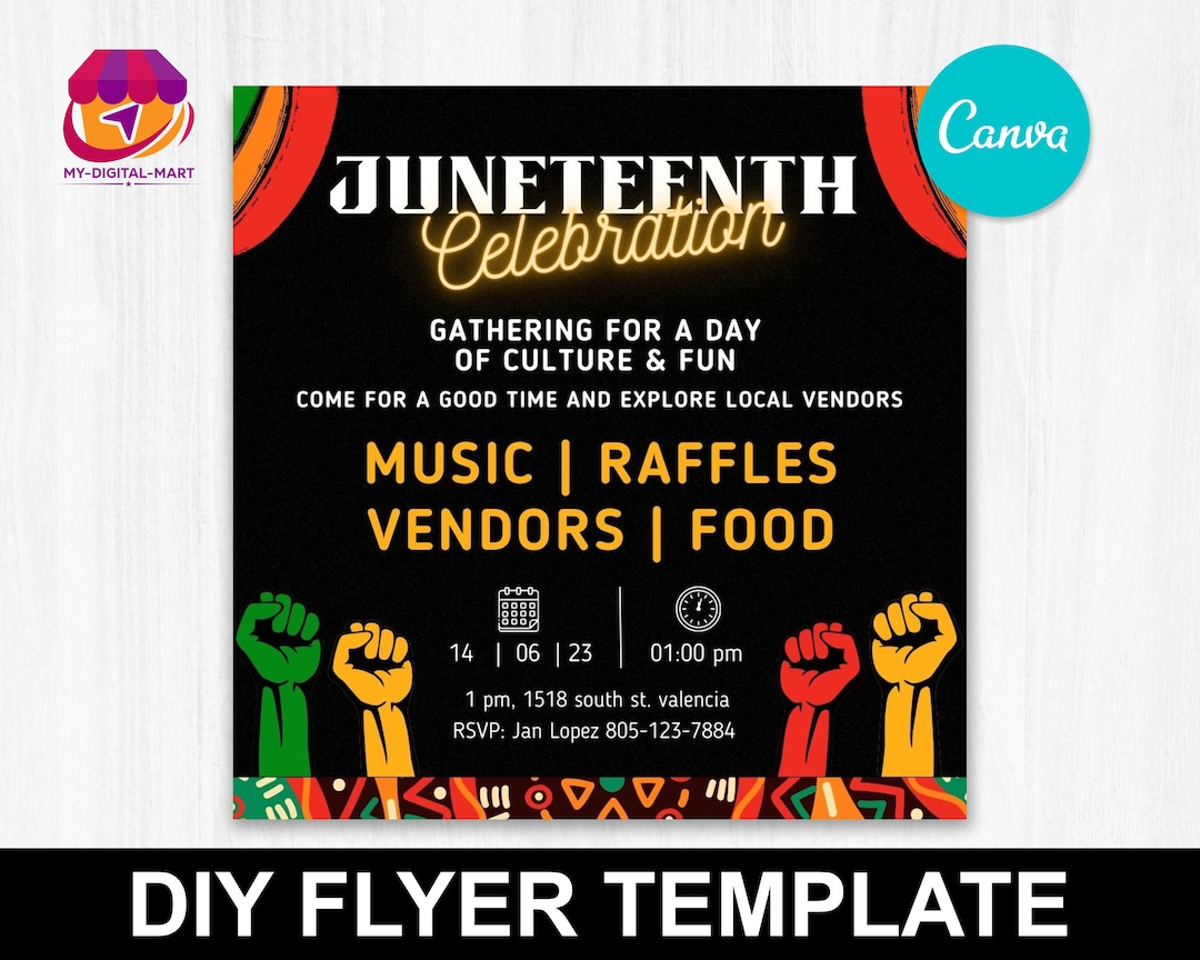 Editable Flyer Template, Juneteenth Flyer Template, Juneteenth ...