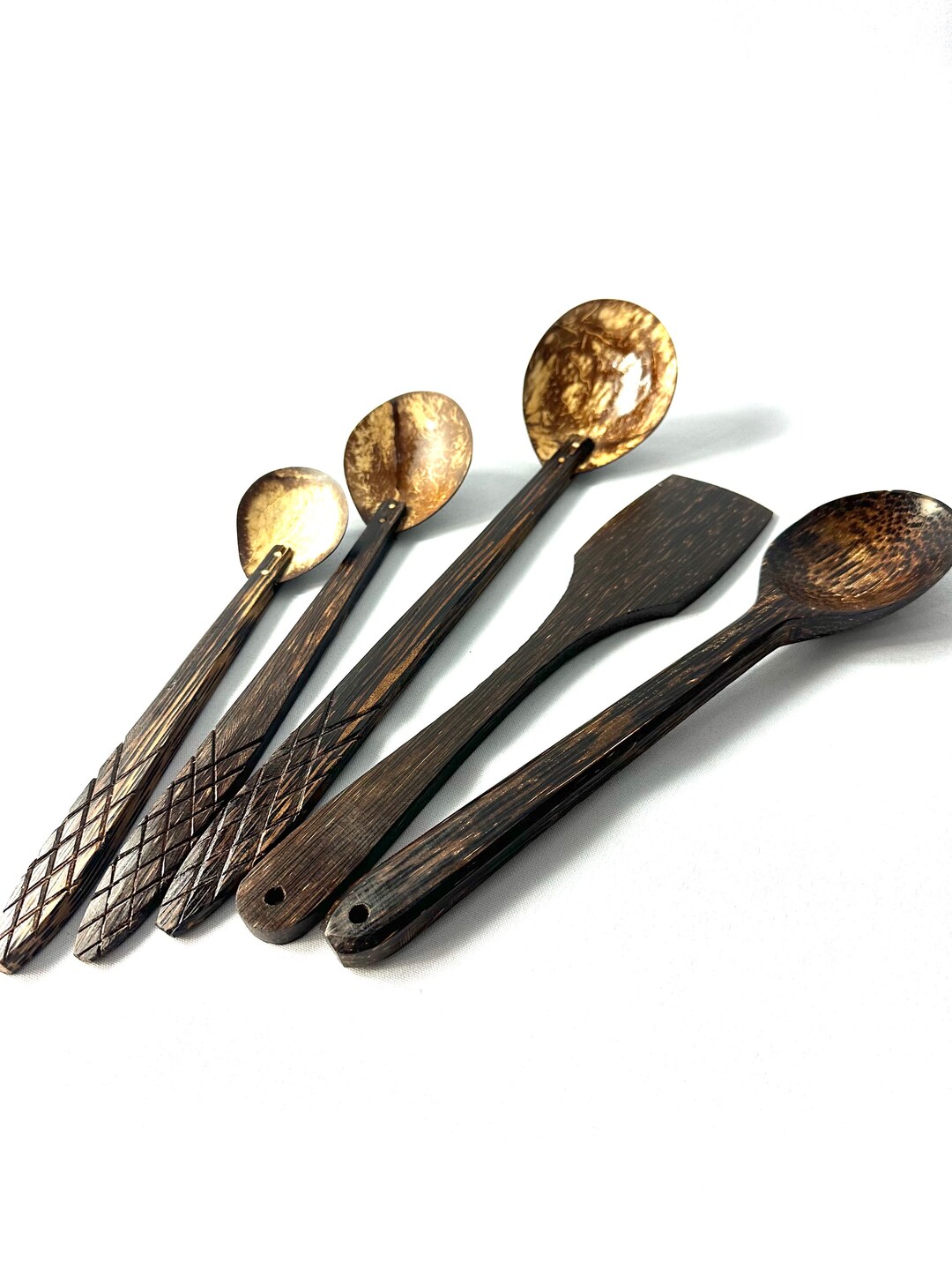 Wooden Spoons Set, Curry Spoons Set, Natural Wood Spoons, Handcrafted ...