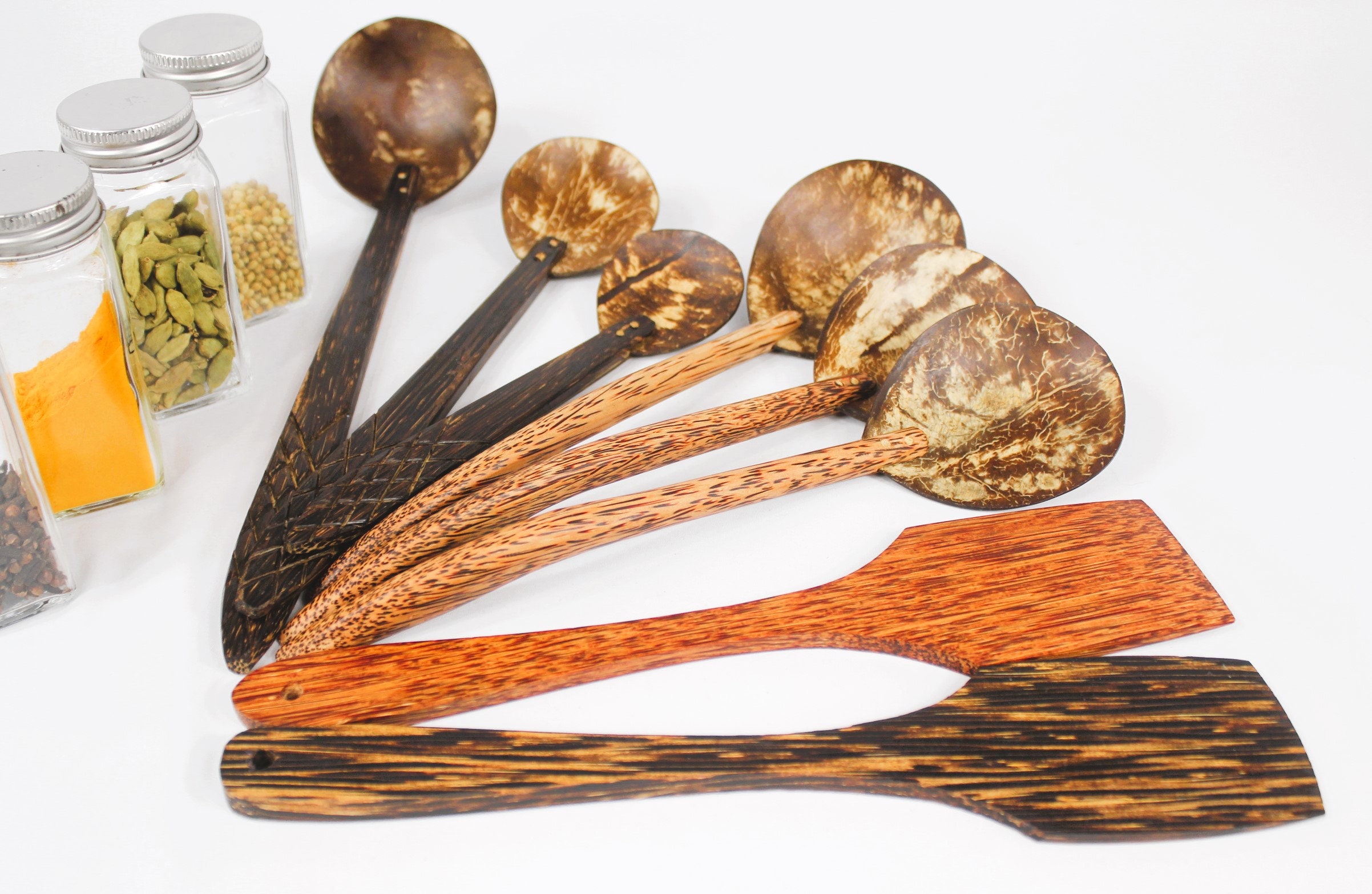 Handcrafted Wooded Spoon Set and Two Spatula - Etsy