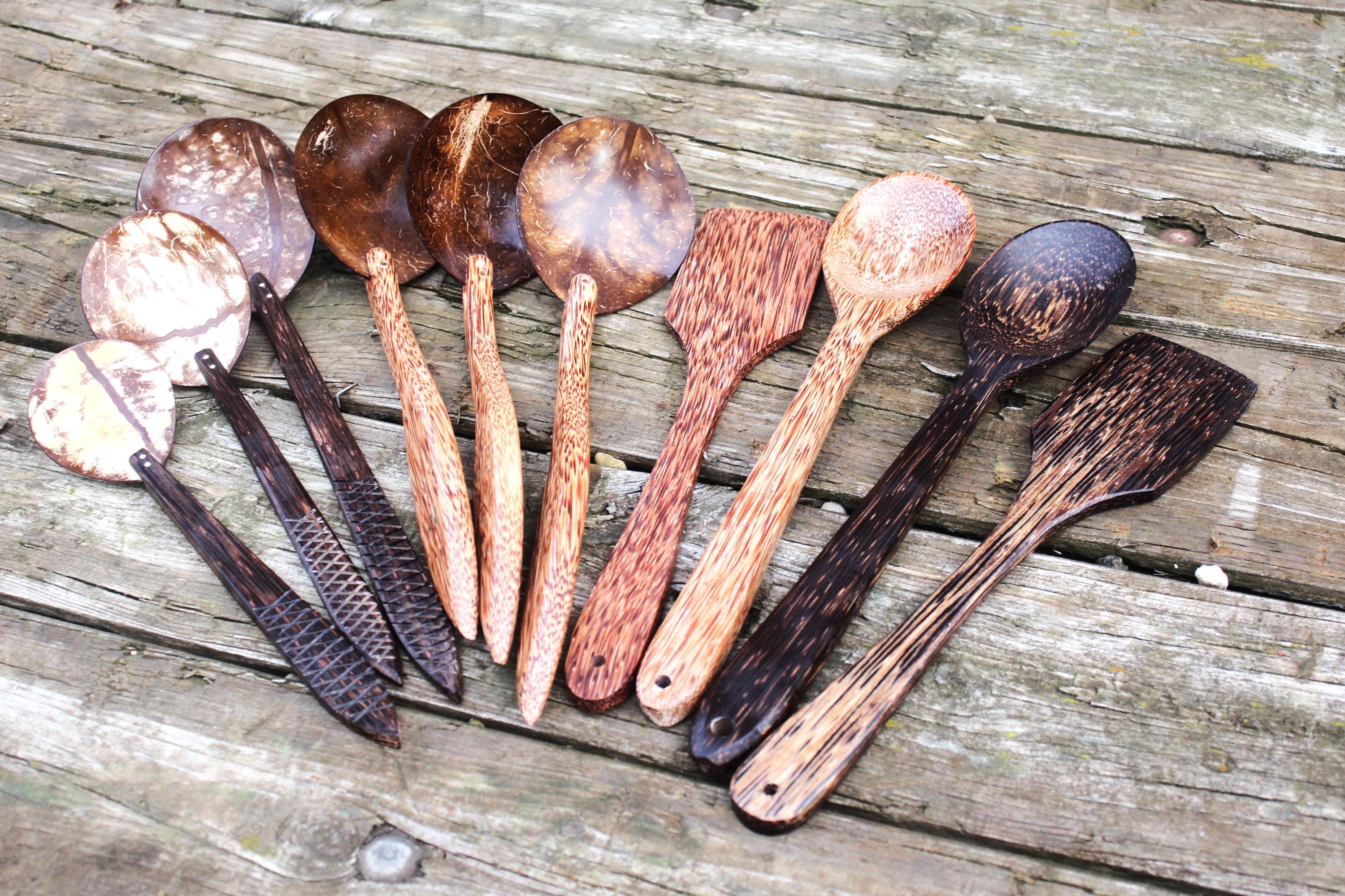 Wooden Spoons Set of 10, Wooden Spatula and Spoon Set, Handcrafted ...