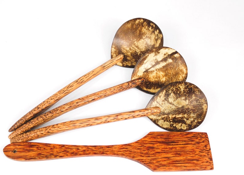 Wooden Spoons Set of 10, Wooden Spatula and Spoon Set, Handcrafted ...