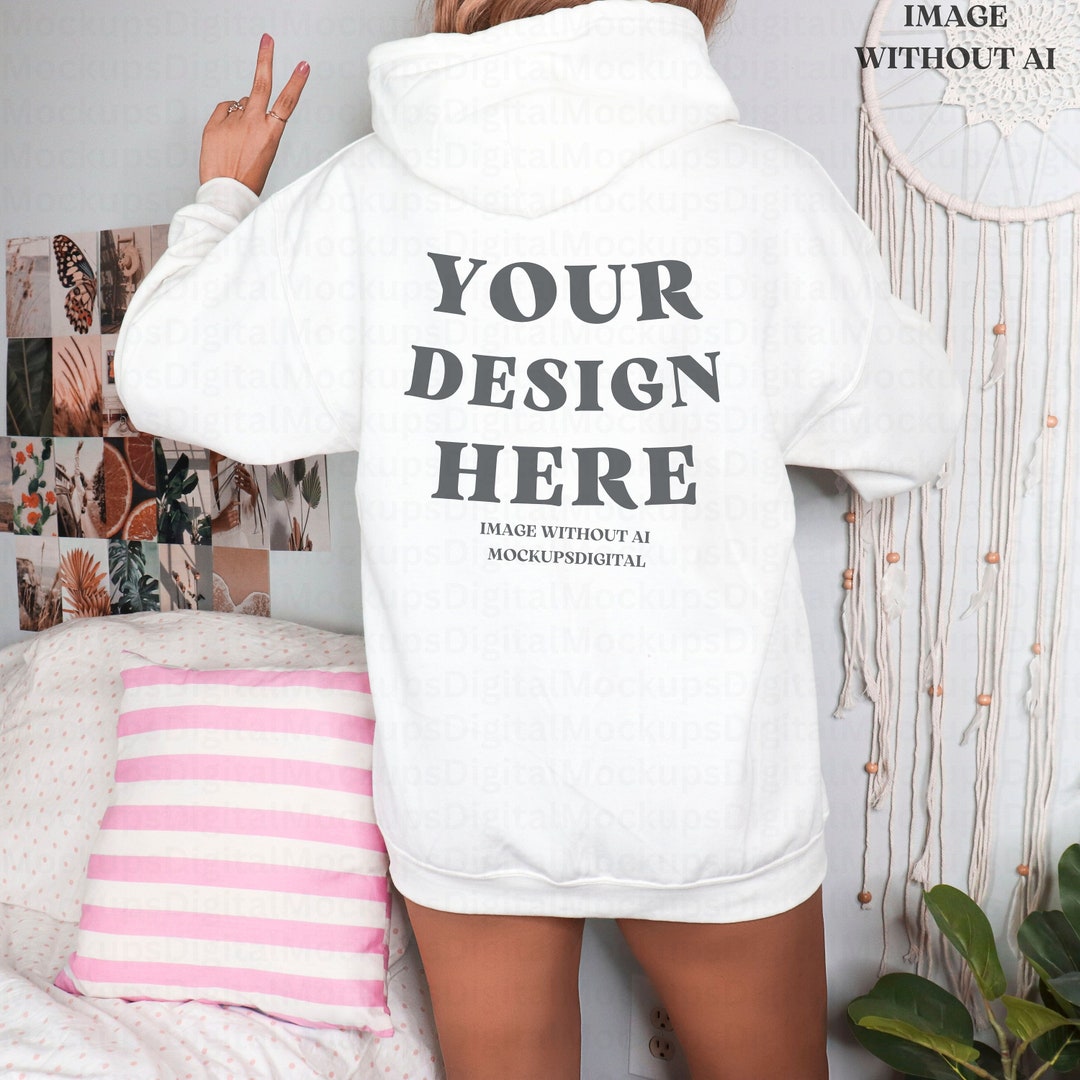Gildan 18600 Mockup Gildan 18600 Back Mock up Hoodie Mockup Gildan ...